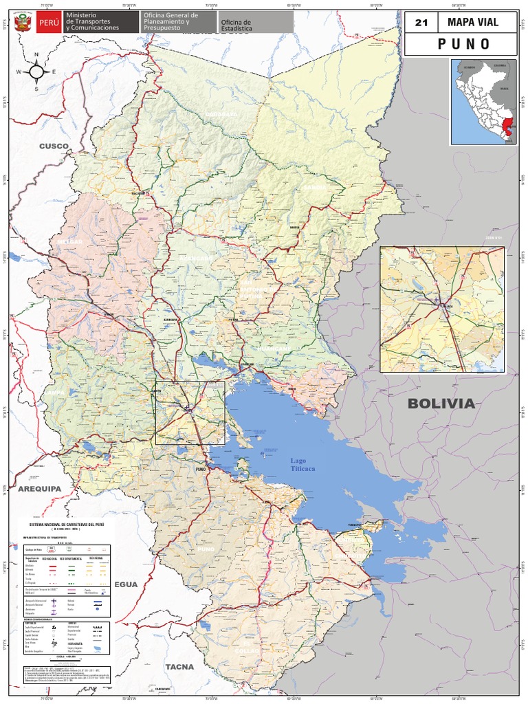 Mapa de la Región de Puno, Perú | PDF | Dirigible | Transporte ferroviario