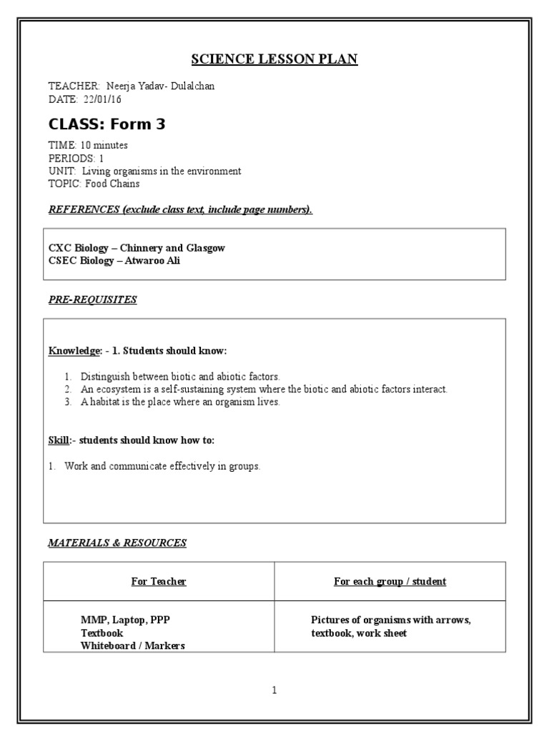 Microteaching Lesson Plan | PDF | Natural Environment | Cognitive Science