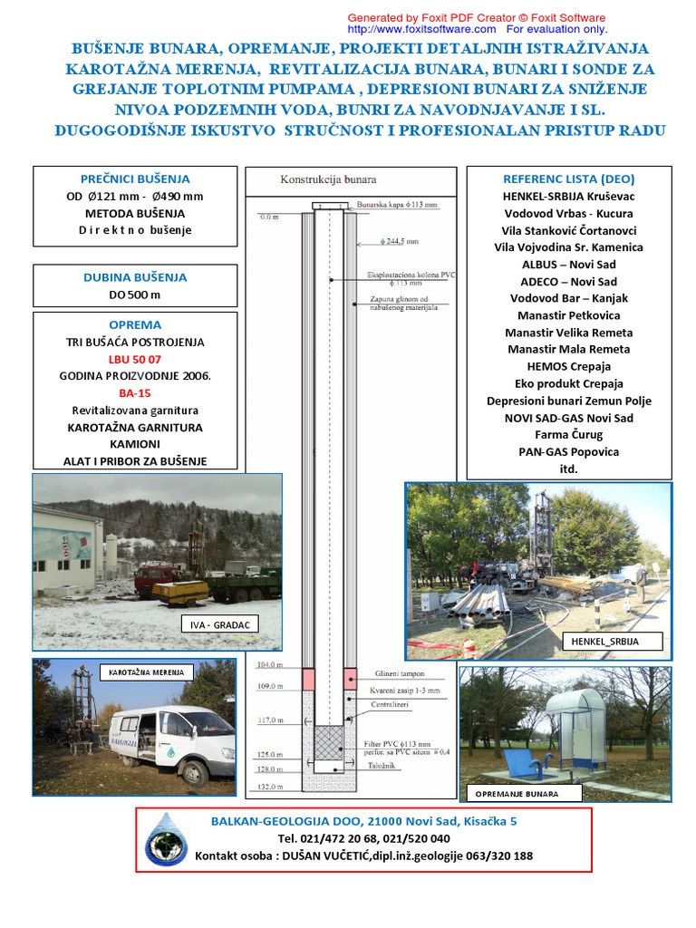 Busenje Bunara Prospekt | PDF