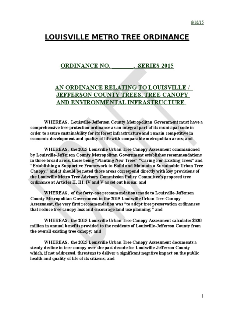 Tree Ordinance Proposal - Sent To Lmtac For Review.20150617-1 | PDF ...