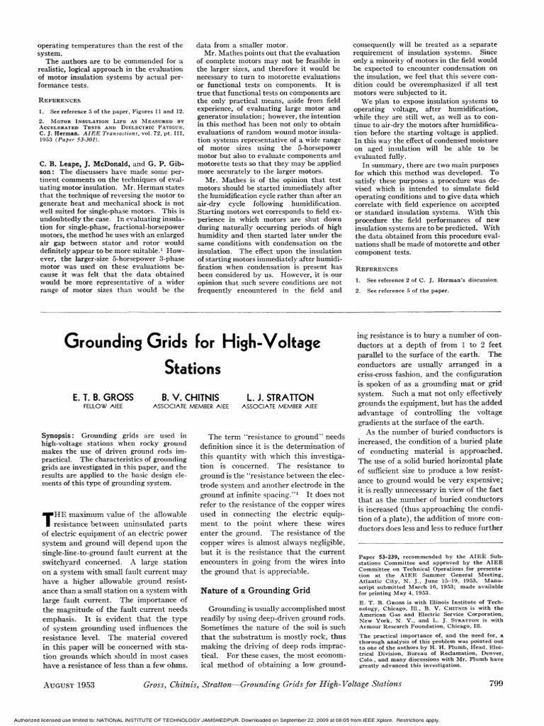Grounding Grids For High-Voltage Stations | PDF | Electrical ...