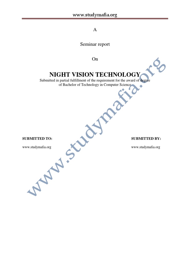 CSE Night Vision Technology Report | PDF