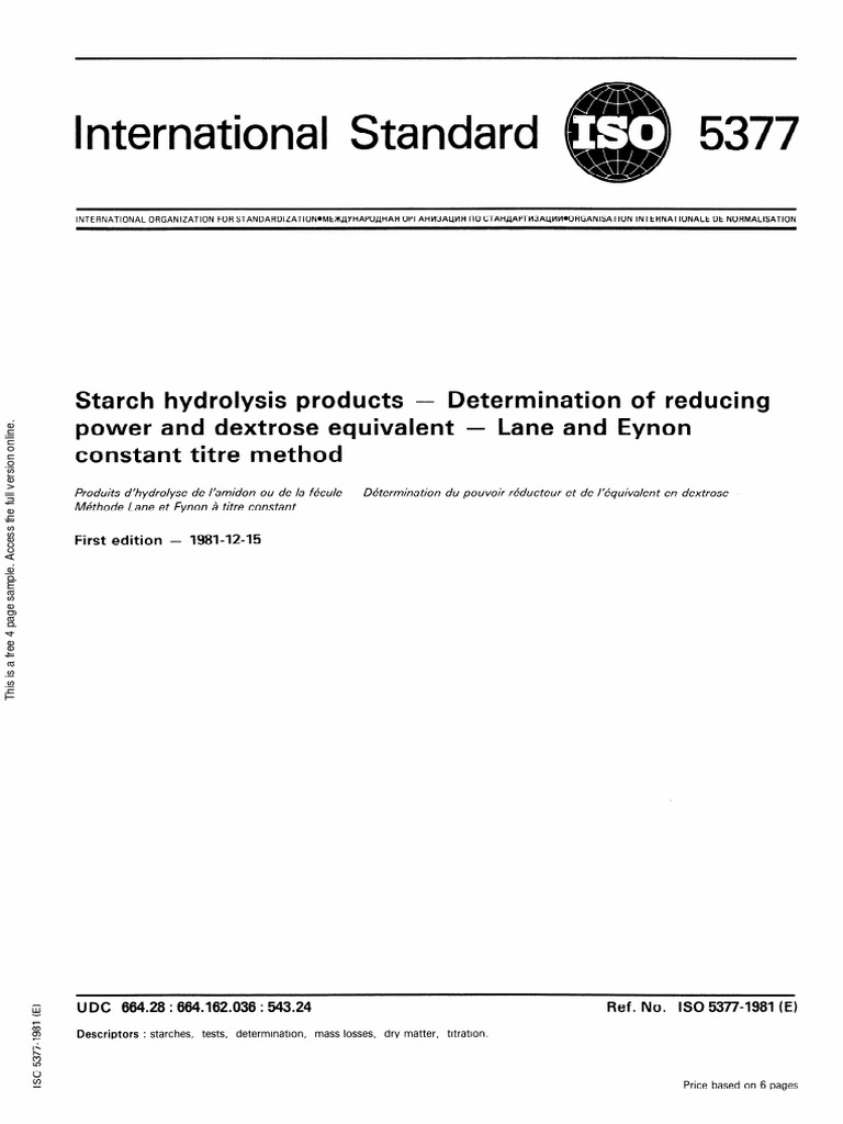 Gula Reduksi Analisa ISO 5377 1981 | PDF