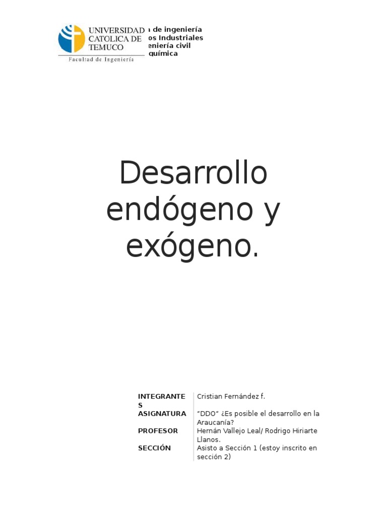 Desarrollo Endógeno y Exógeno | PDF | Agricultura | Pobreza