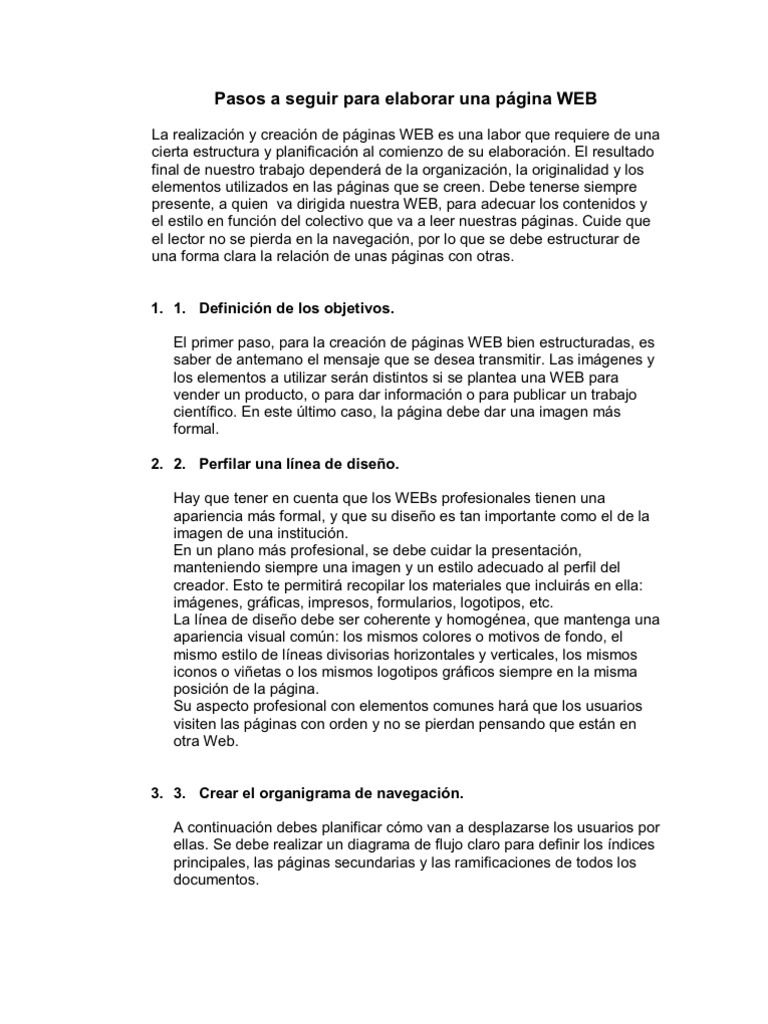 Pasos para Elaborar WEB | PDF | Página web | Red mundial