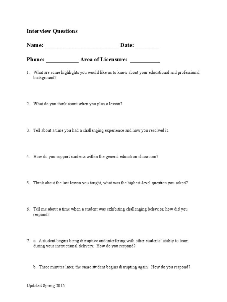 Interview Questions | PDF | Self-Improvement