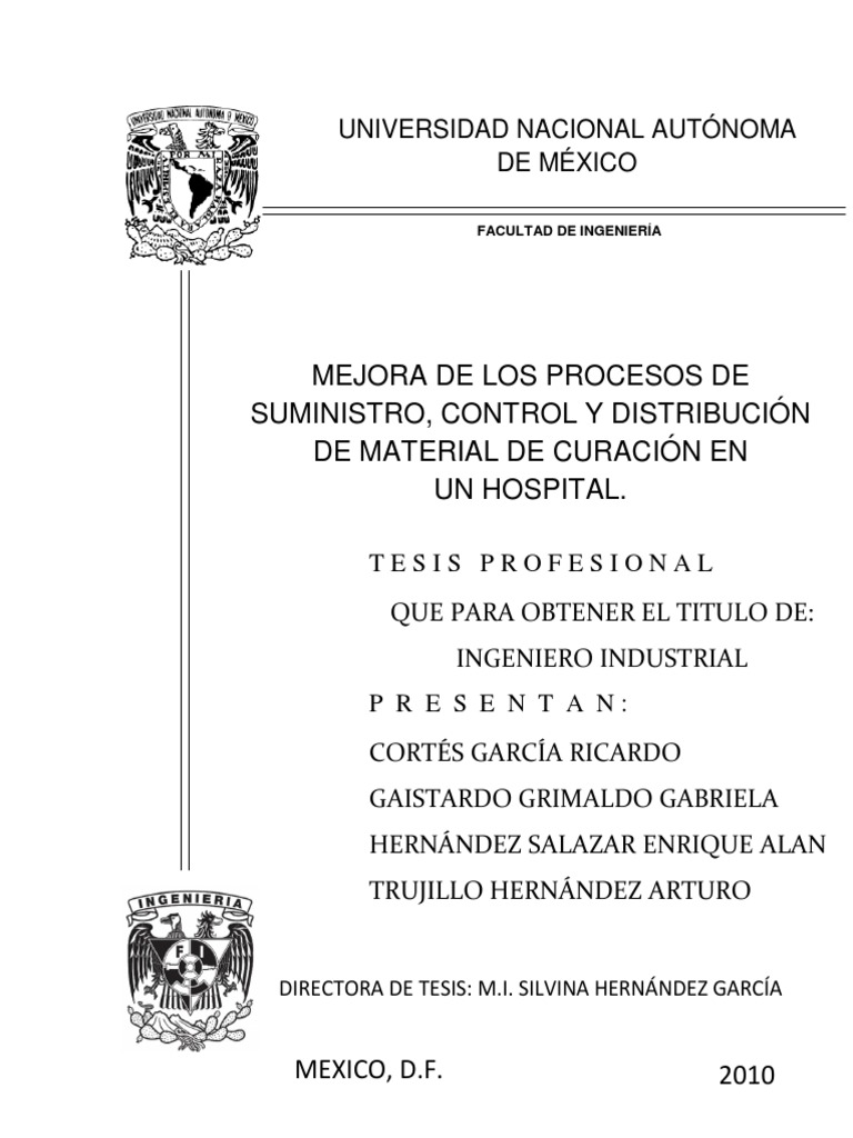 Mejora de Procesos en Hospitales UNAM | PDF | Ingeniería Industrial ...