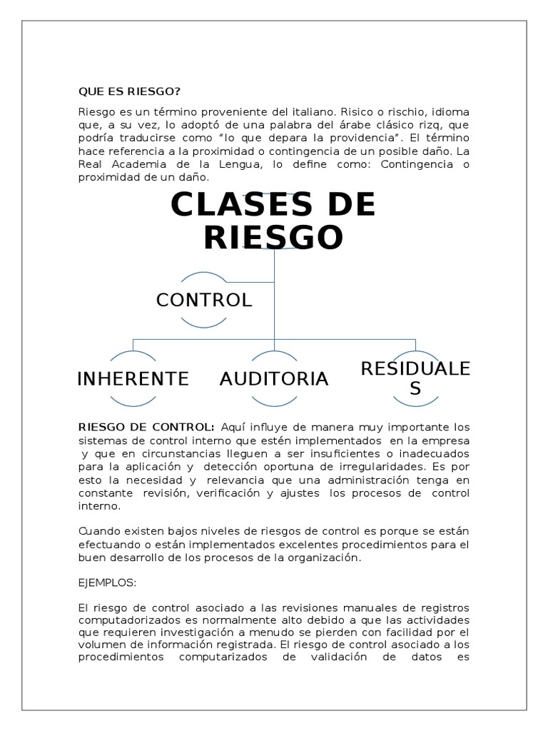 Clases de Riesgo Ejemplos | PDF | Contralor | Riesgo