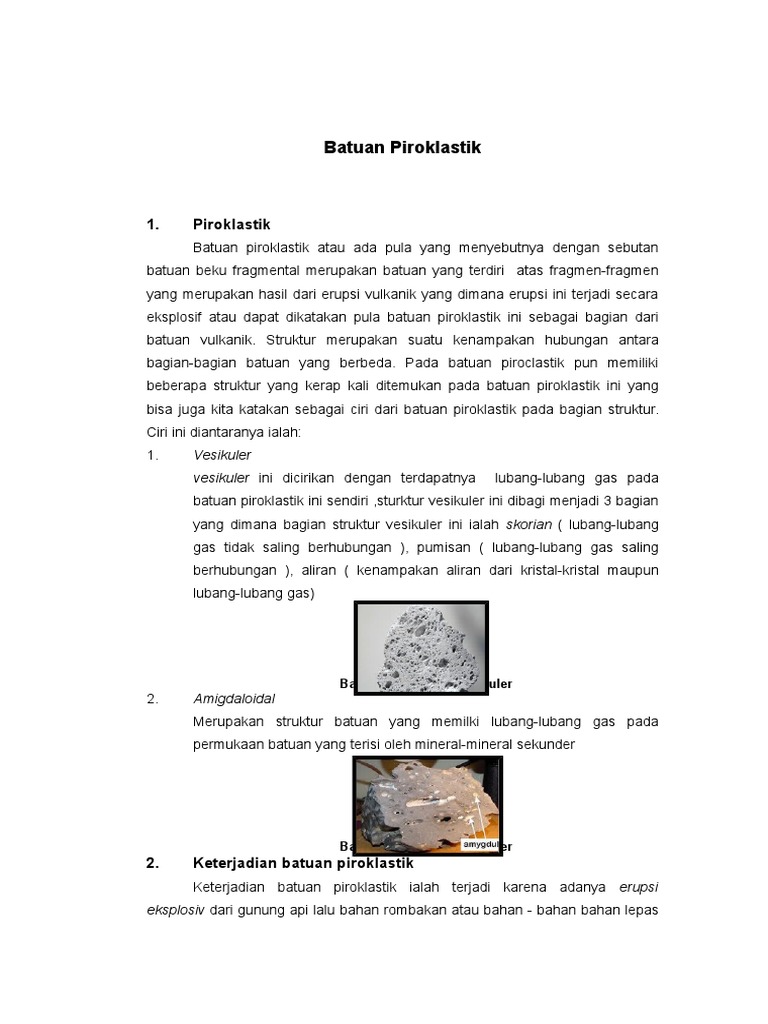 Batuan Piroklastik: Struktur dan Klasifikasi | PDF