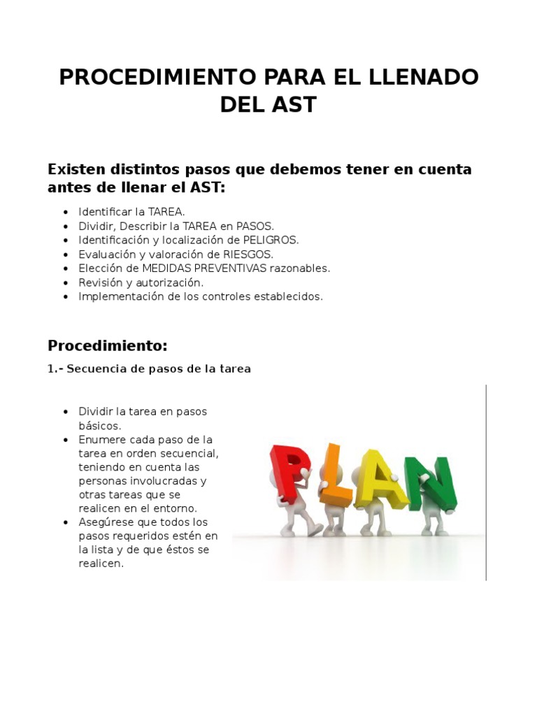 Procedimiento para El Llenado Del Ast | PDF