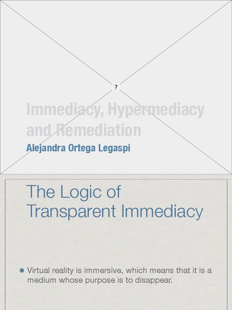 Immediacy, Hypermediacy and Remediation: Alejandra Ortega Legaspi | PDF