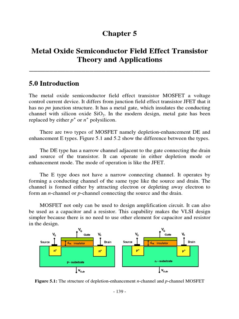 Chapter 5 MOSFET Theory and Applications | PDF | Mosfet | Field Effect ...