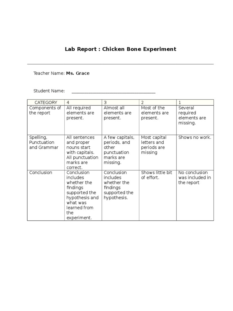 Lab Report Rubric | PDF