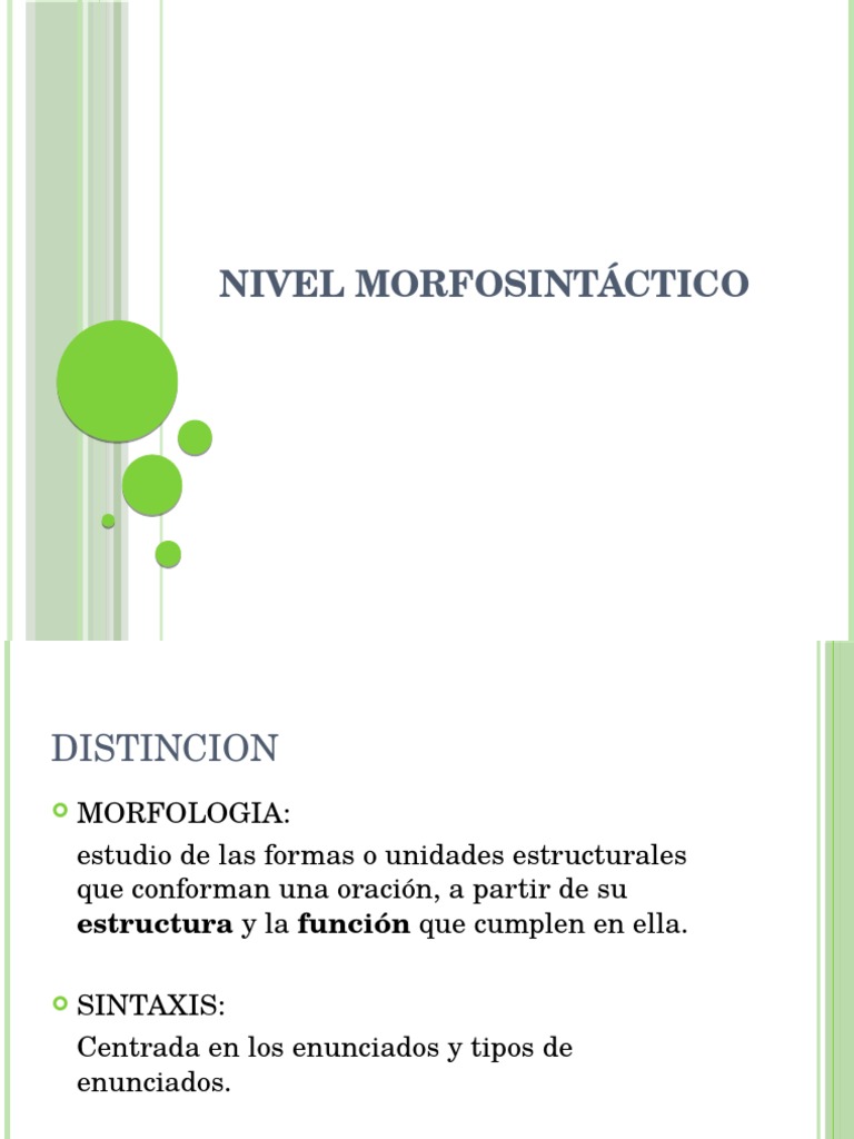 Nivel Morfosintáctico | PDF | Morfología (Lingüística) | Palabra