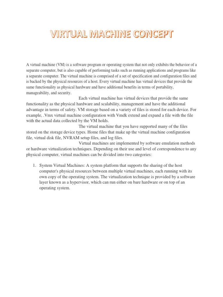 Virtual Machine Concept | PDF | V Mware | Virtual Machine