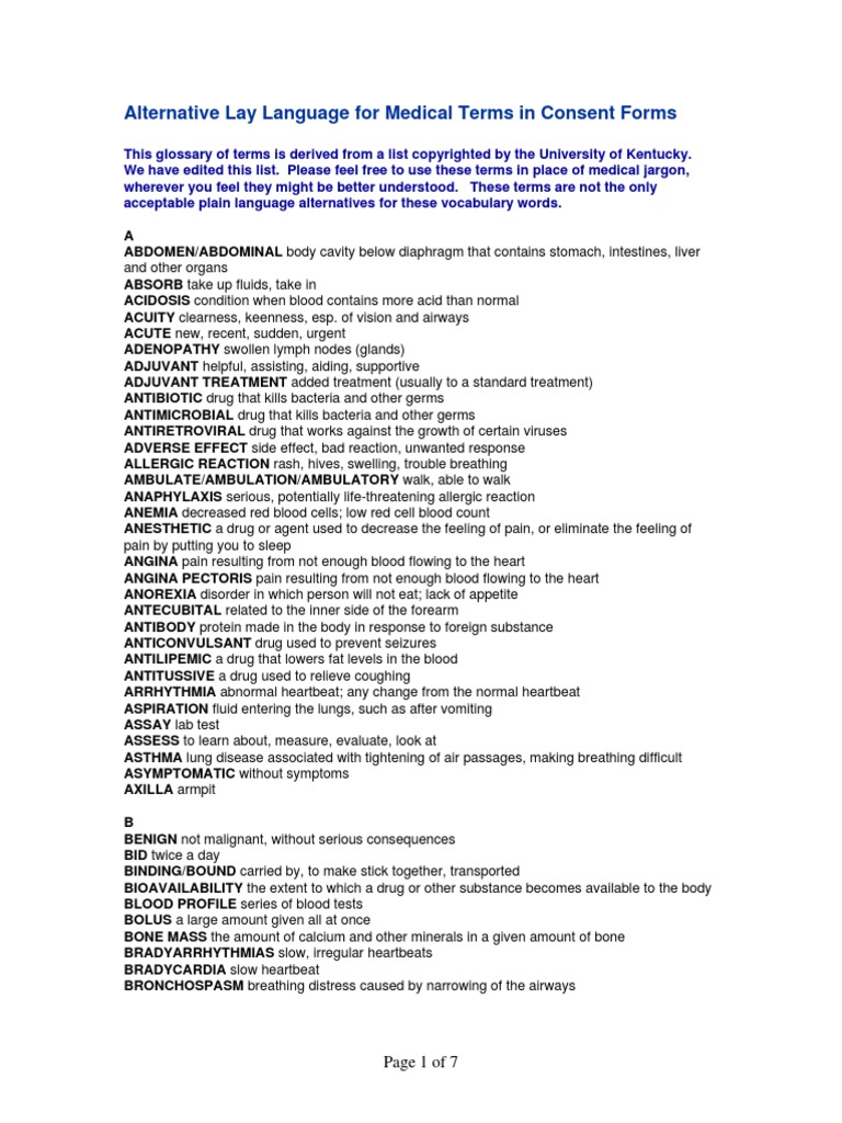 Medical Terms in Lay Language | PDF | Cancer | Heart
