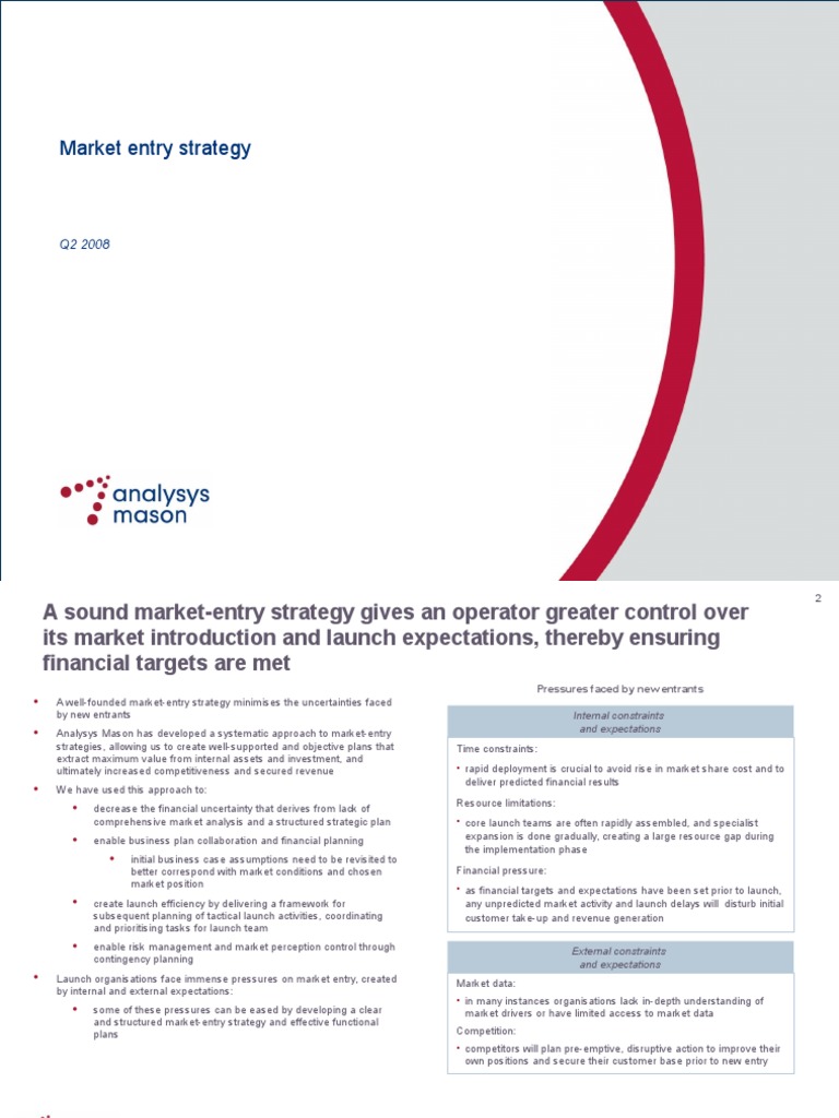 Market Entry Strategy | PDF | Market Analysis | Strategic Management