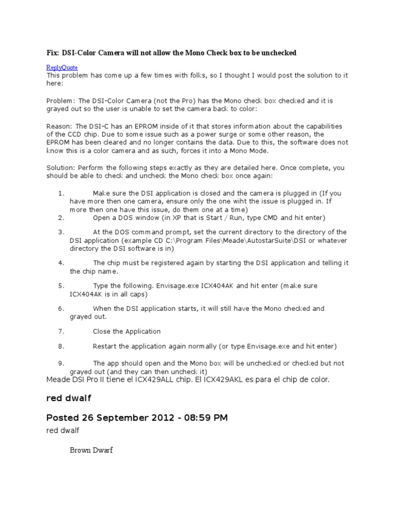 Meade DSI Pro II Fix | PDF | Dos | Command Line Interface