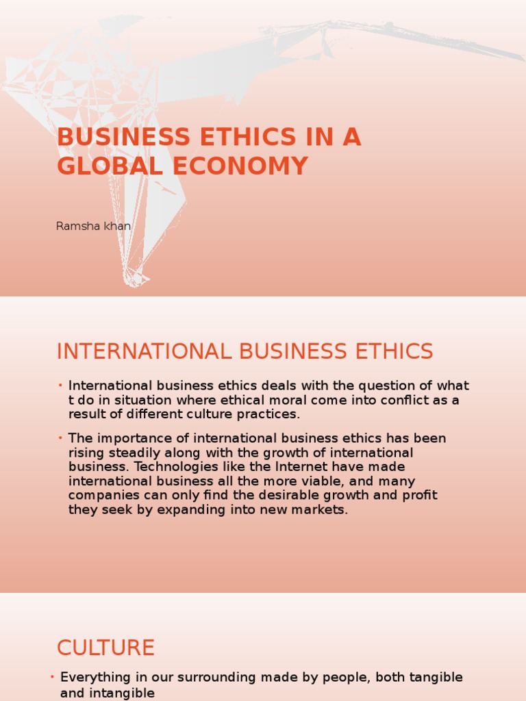 Business Ethics in A Global Economy | PDF | International Business ...