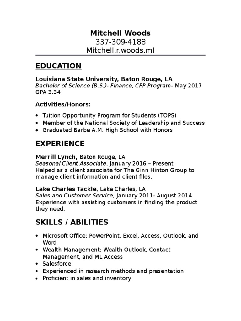 Resume Update 2016 | PDF