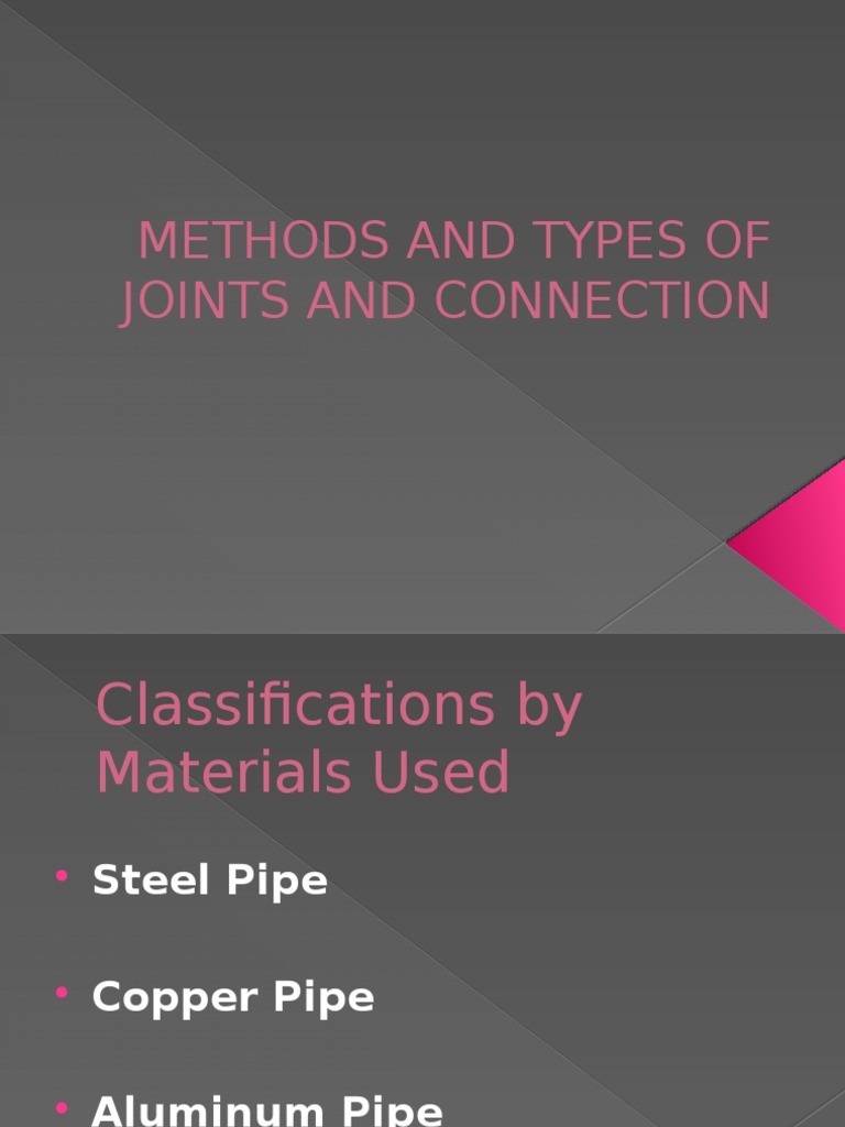 Methods and Types of Joints and Connection | PDF | Pipe (Fluid ...