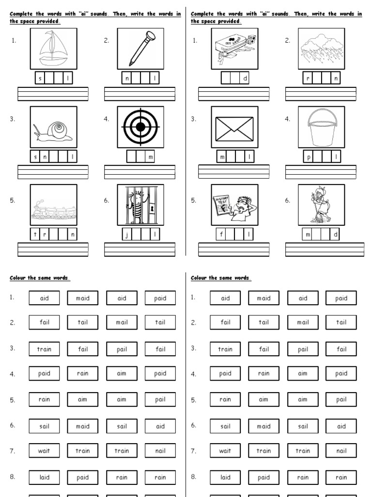 AI Sound Words Worksheet for Kids | PDF | Foreign Language Studies