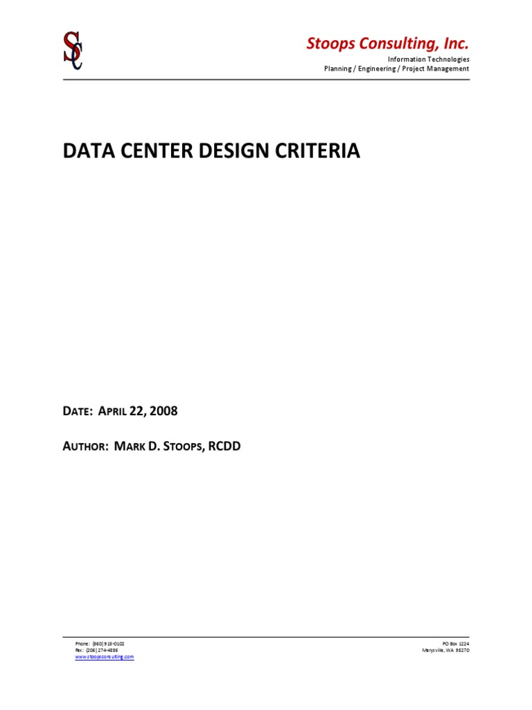 Data Center Design Criteria | PDF | Data Center | Hvac