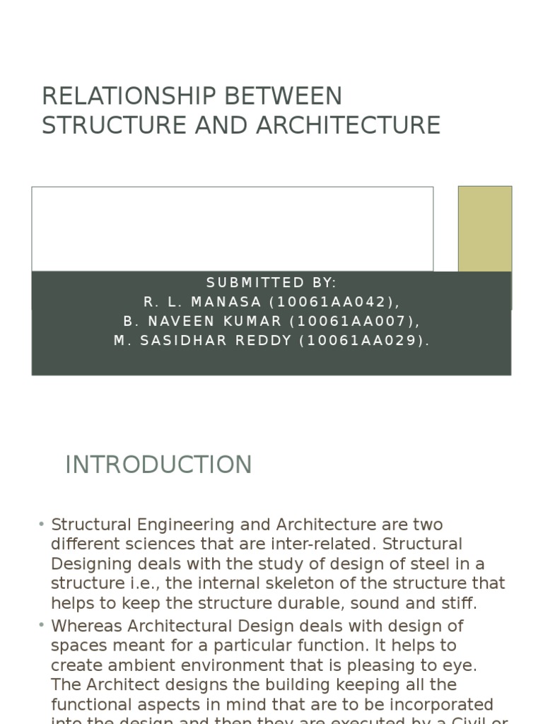 Relationship Between Structure and Architecture Presentation | PDF ...