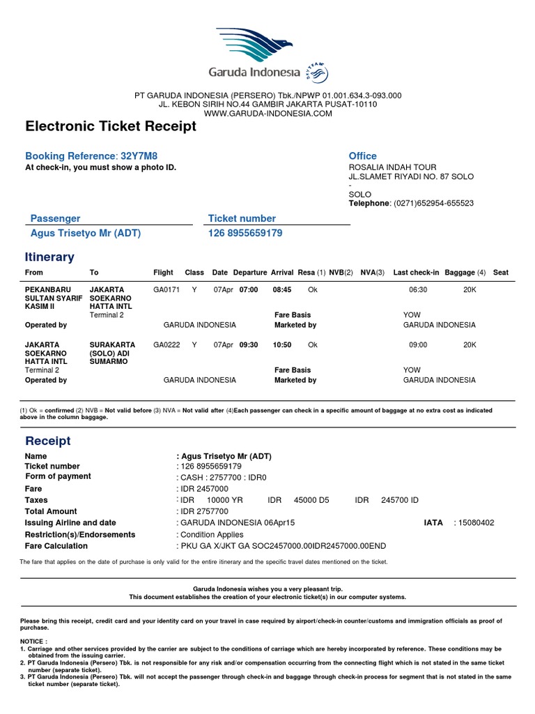 Your ElDAectronic Ticket Receipt | PDF