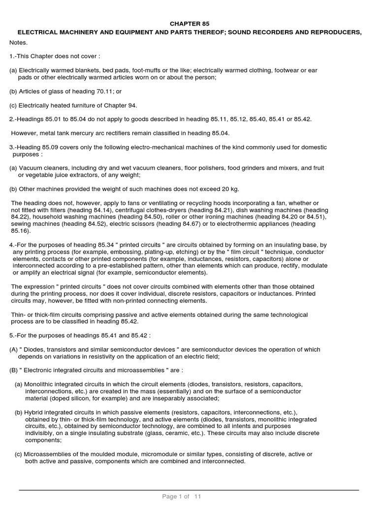 Electrical Machinery and Equipment and Parts Thereof Sound Recorders ...