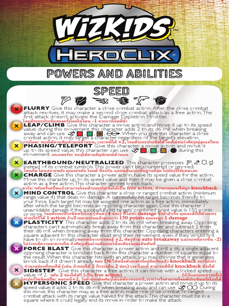 2014 HeroClix Powers and Abilities Card | PDF