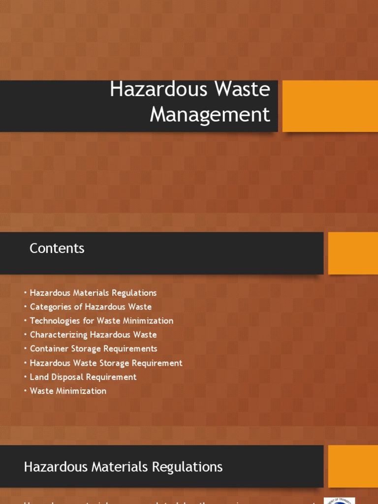 Hazardous Waste Management Guide | PDF | Dangerous Goods | Hazardous Waste