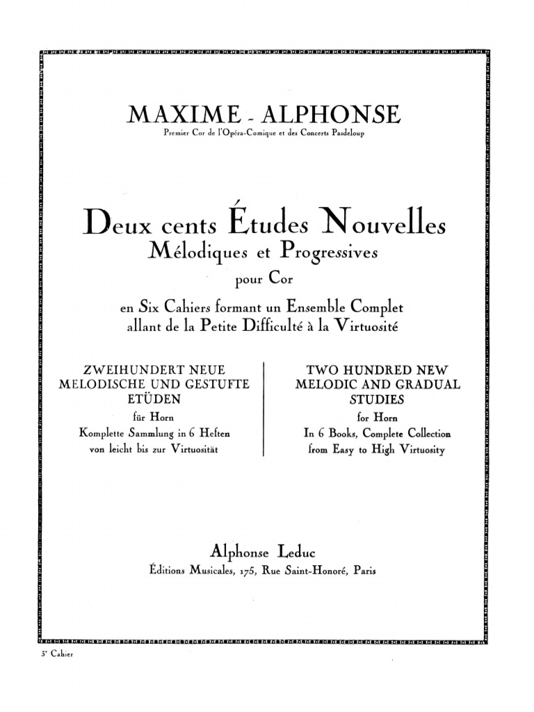 IMSLP21946-PMLP27036-Maxime-Alphonse Horn Etudes Book 3 | PDF