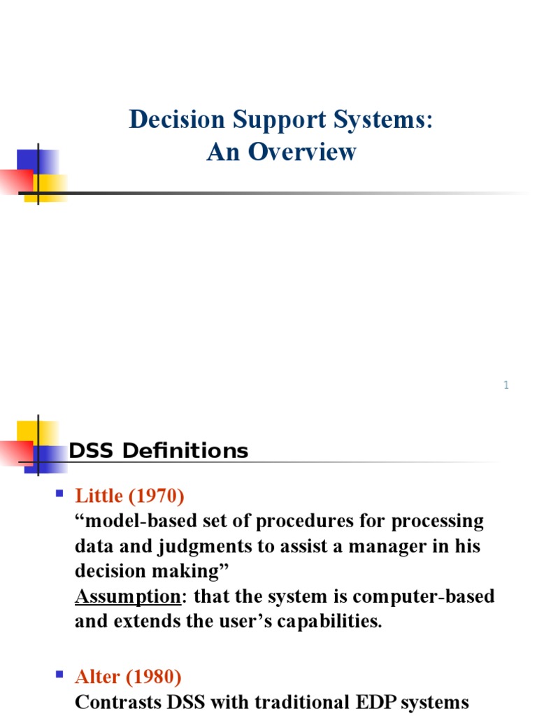Decision Support Systems: An Overview | PDF | Databases | System