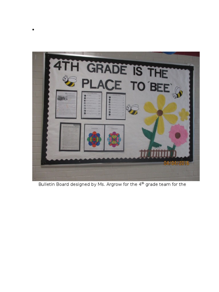 Bulletin Board Designed by Ms. Argrow For The 4 Grade Team For The | PDF