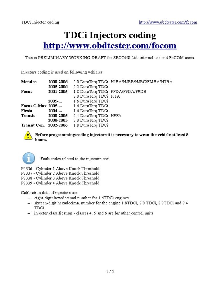 Focom Icu Info en | PDF | Fuel Injection | Calibration