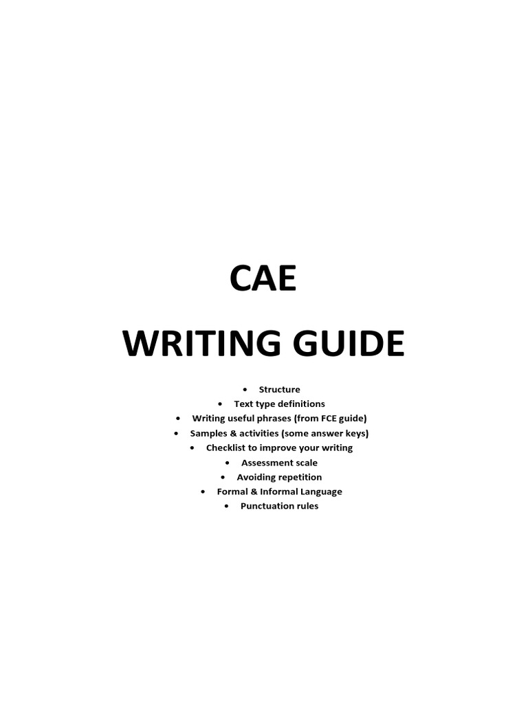 Cae Writing Guide | PDF | English Language | Essays
