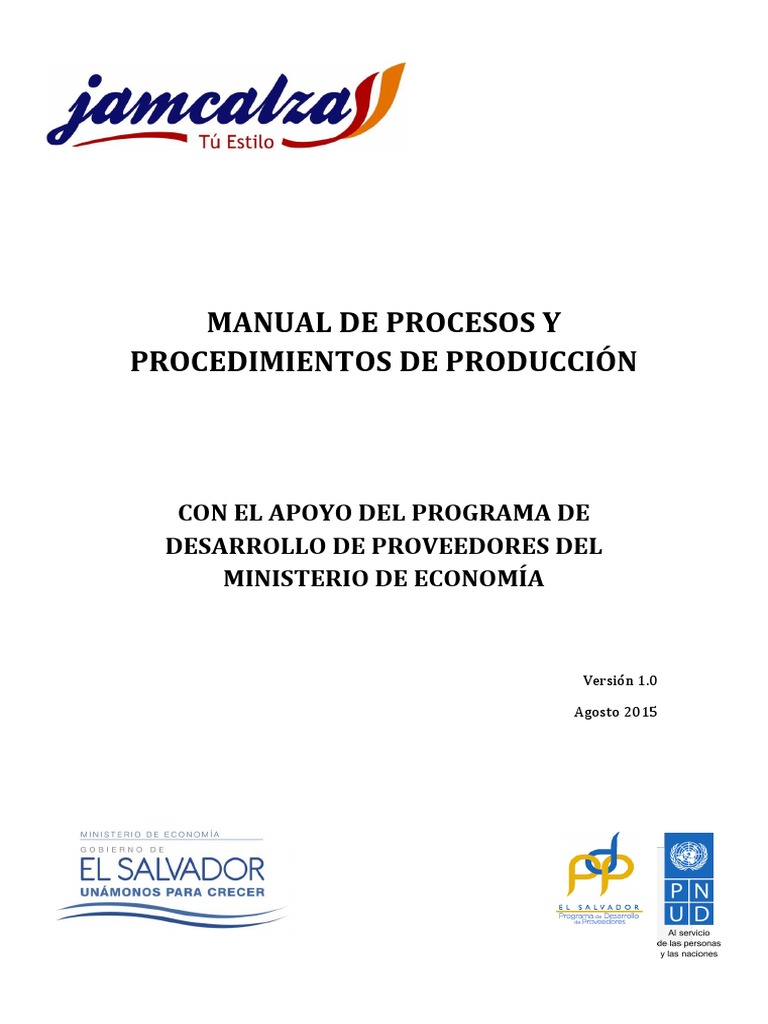 Manual de Procesos y Procedimientos de Producción | Calidad (comercial) | Ingeniería Industrial ...