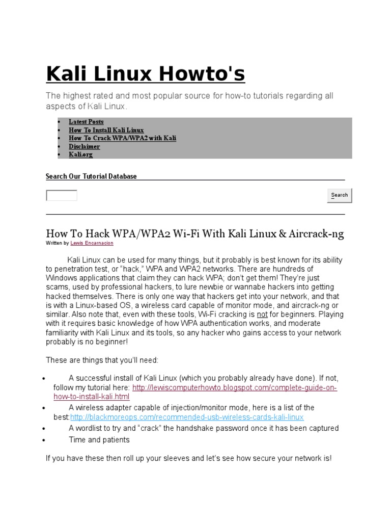 Kali Linux Howto's: How To Hack WPA/WPA2 Wi-Fi With Kali Linux ...