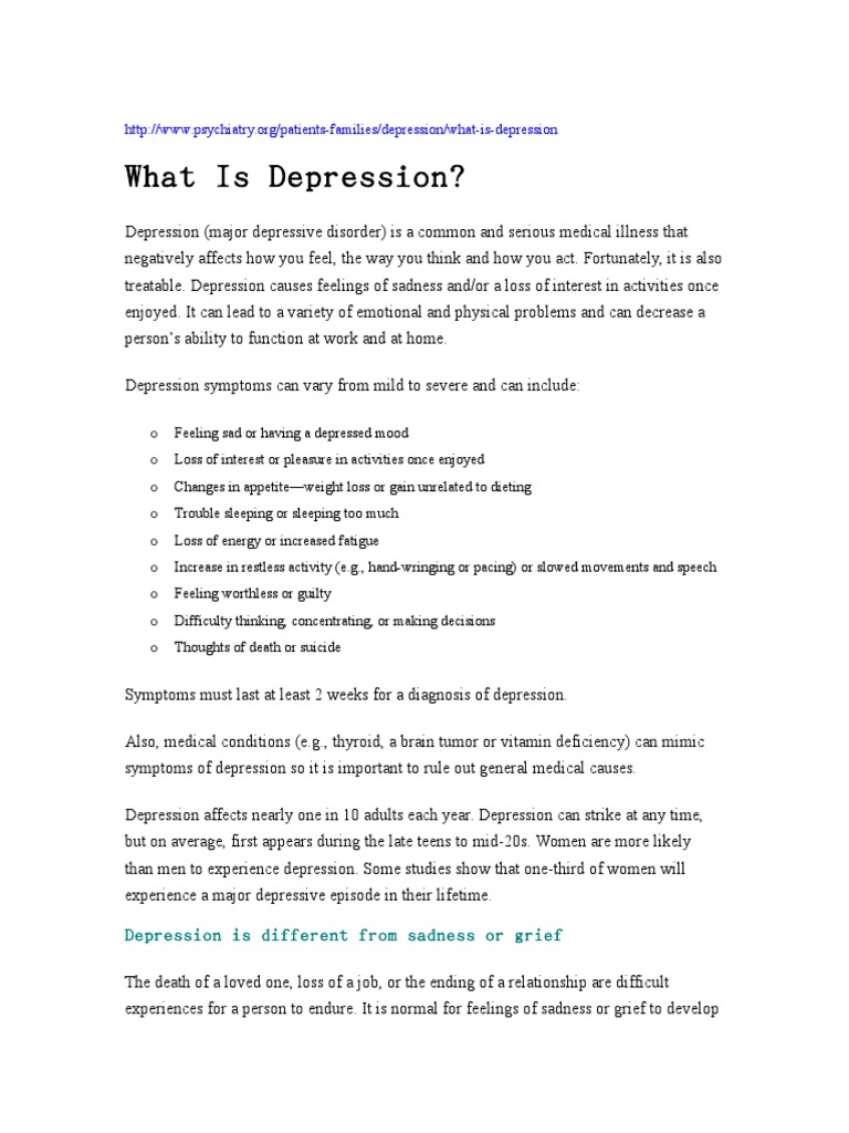 What Is Depression | PDF | Major Depressive Disorder ...