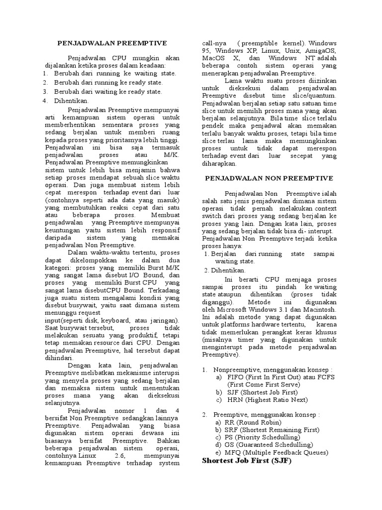 Penjelasan Algoritma SJF (Shortest Job First) | PDF | Teknologi & Rekayasa
