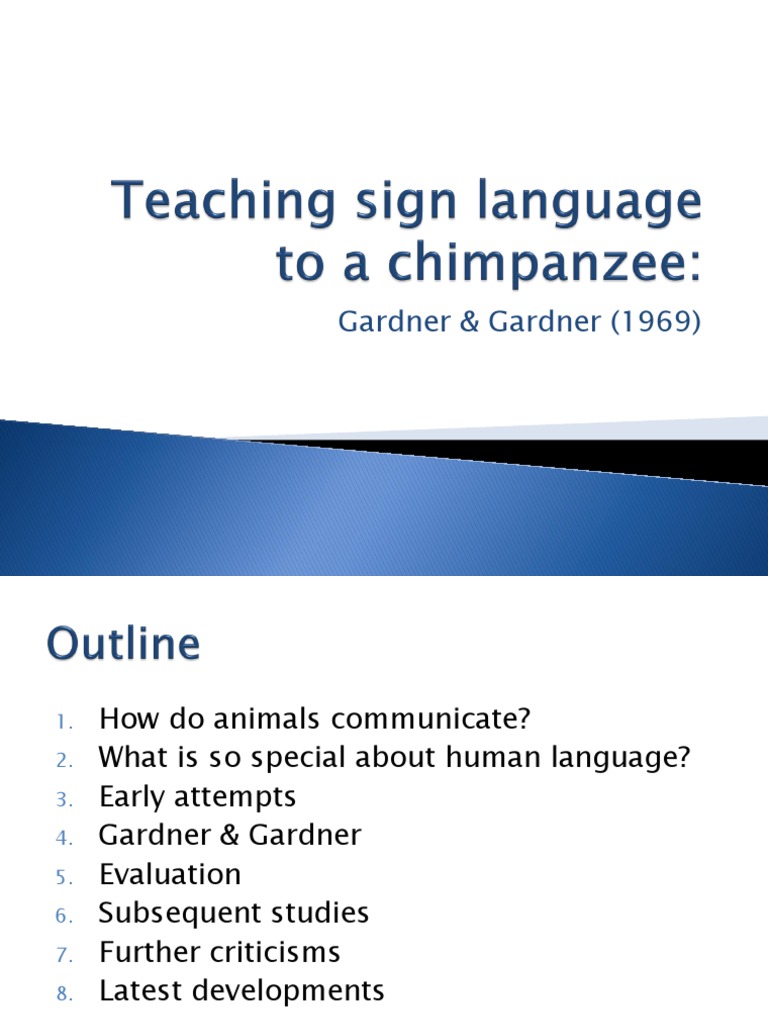 Teaching Sign Language To A Chimpanzee | PDF | Chimpanzee | Cognitive ...