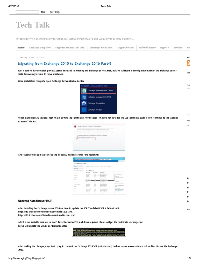 Tech Talk Exchange 2016 | PDF | Transport Layer Security | Share Point