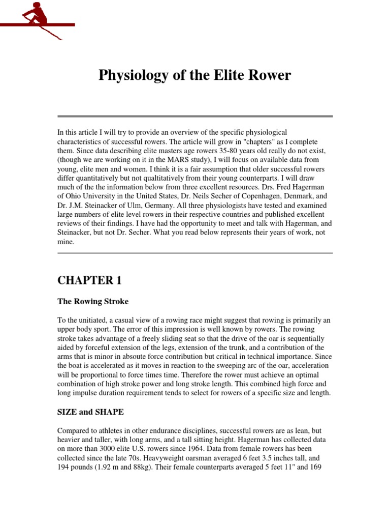 Physiology of The Elite Rower | PDF | Rowing (Sport) | Muscle