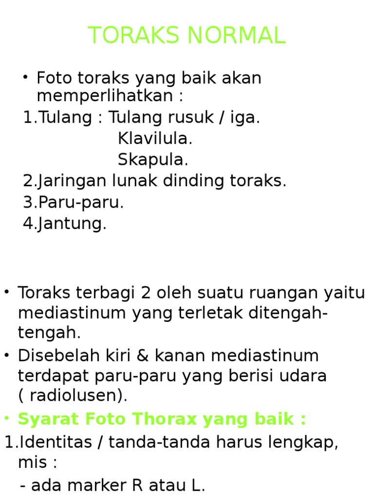 Panduan Foto Toraks Normal | PDF