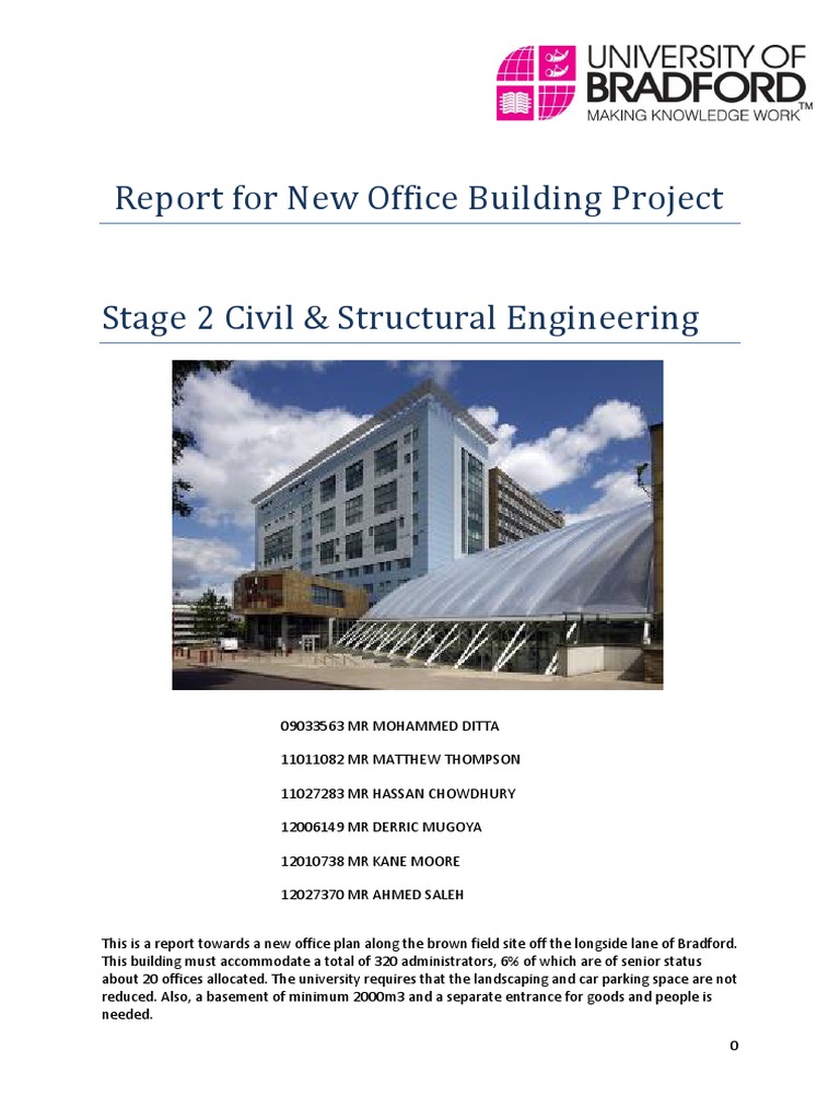 Report For New Office Building Project Stage 2 Civil & Structural ...