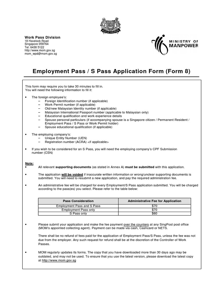 EP SPass Form | Identity Document | Diploma