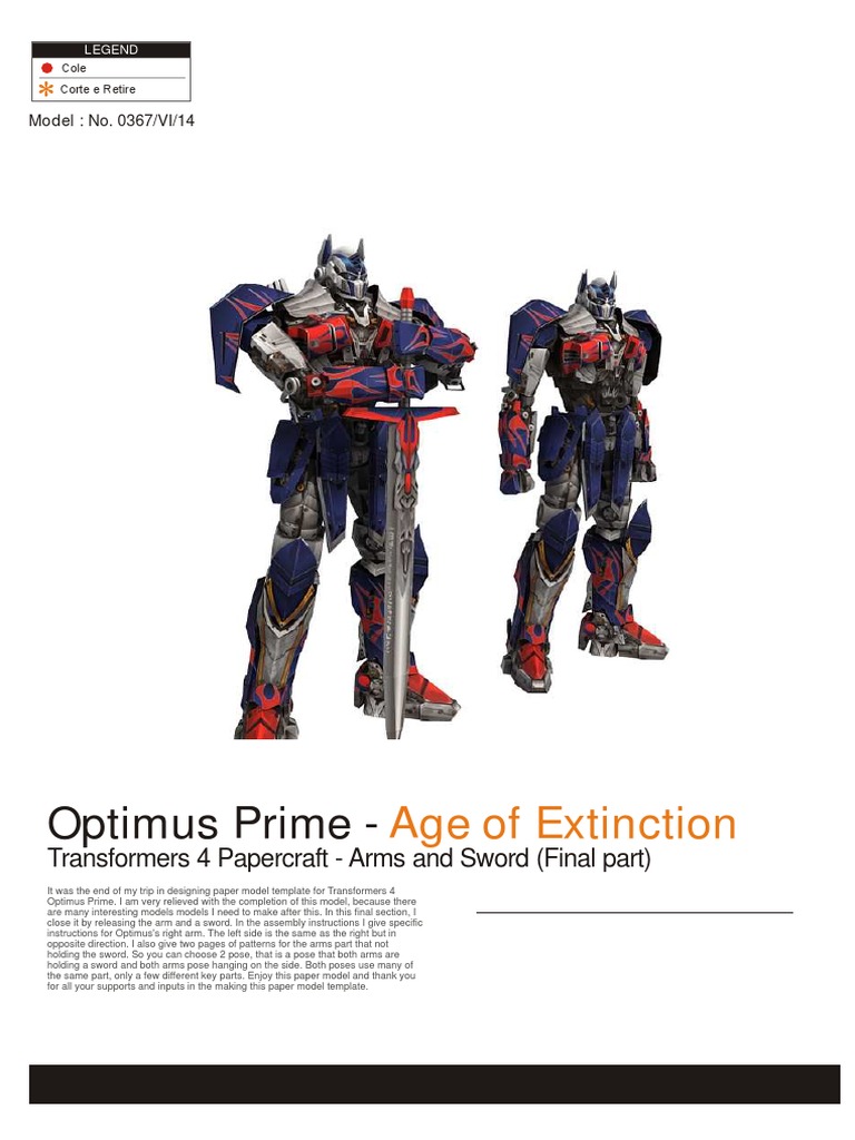 Optimus Prime AOE Arms | PDF