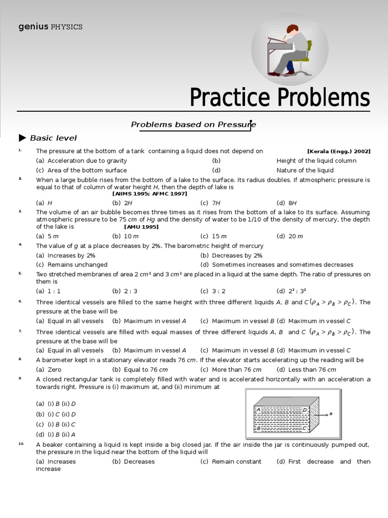 Fluid Mechanics Practice Problems | PDF
