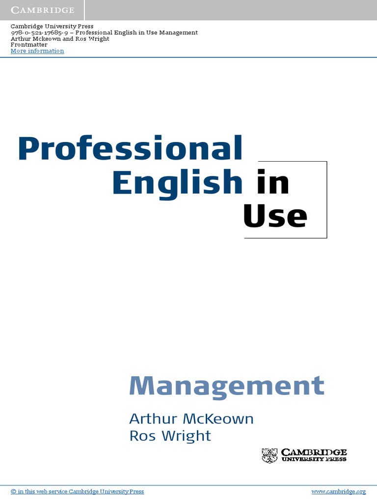 Professional English in Use Management Upper Intermediate Book With ...